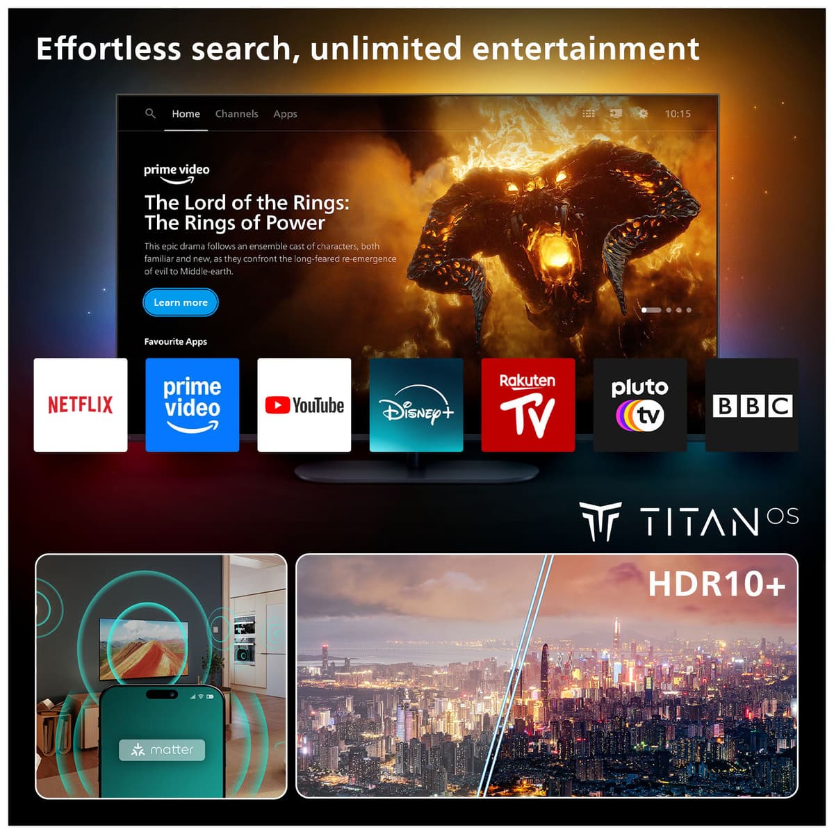 Philips 50” PUS7800 4K QLED Smart TV (2025) - Elgiganten