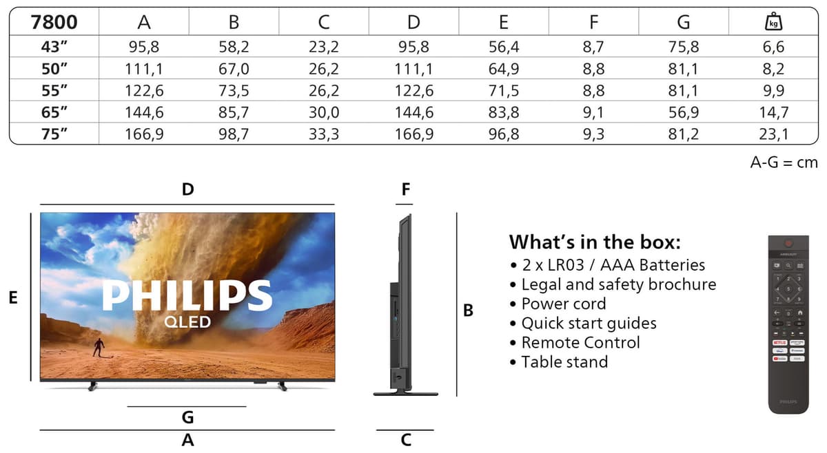 Philips 55” PUS7800 4K QLED Smart TV (2025) - Elkjøp | Elkjøp
