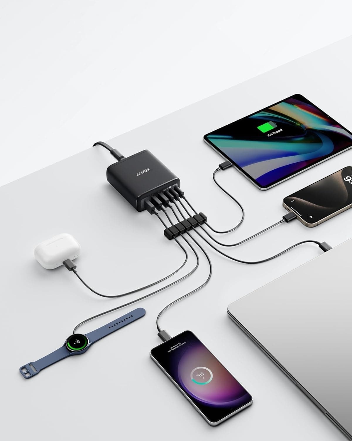 Anker USB-C og USB-A-lader, 112W Max 6-port ladestasjon - Elkjøp | Elkjøp