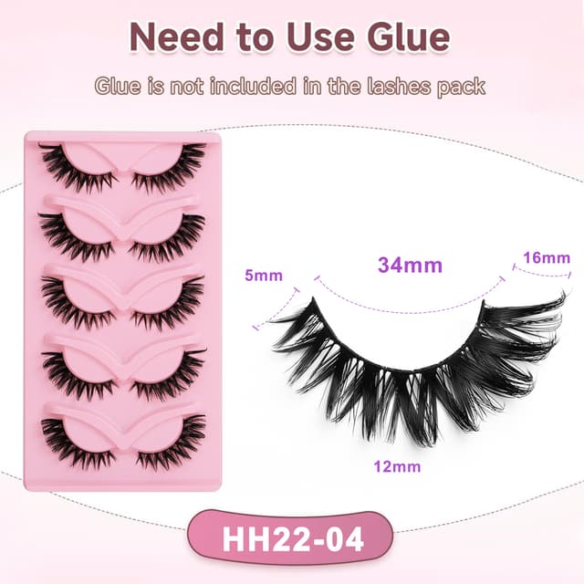 5D Faux Mink fransar, 5-pack lösögonfransar med naturlig look ...