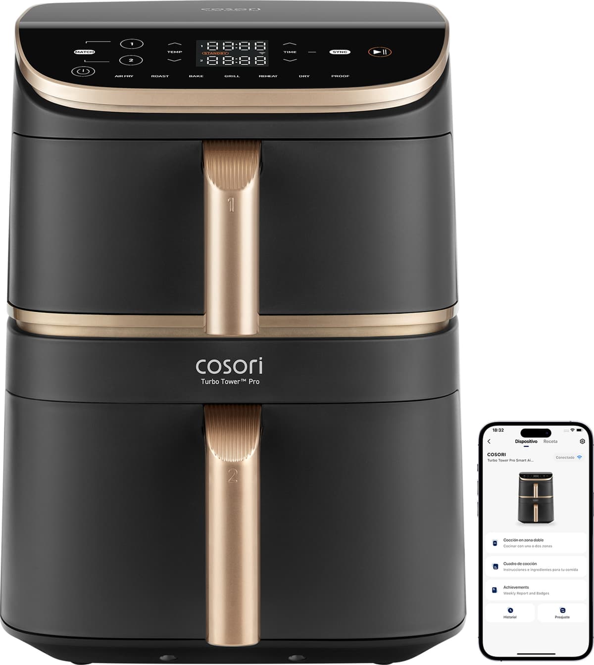 Cosori Turbo Tower Pro airfryer KAAPAFCSSEU0246Y (svart) - Elgiganten