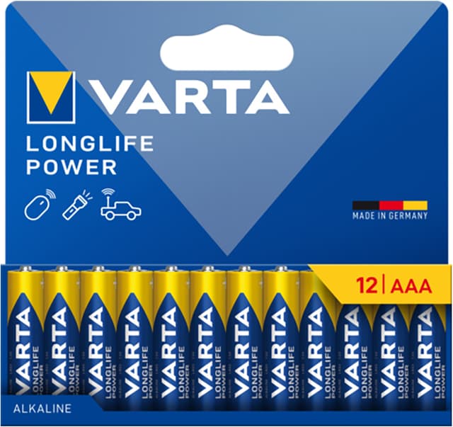Varta Longlife Power AAA-batterier 7042371 12-pakke (blå) - Elkjøp | Elkjøp