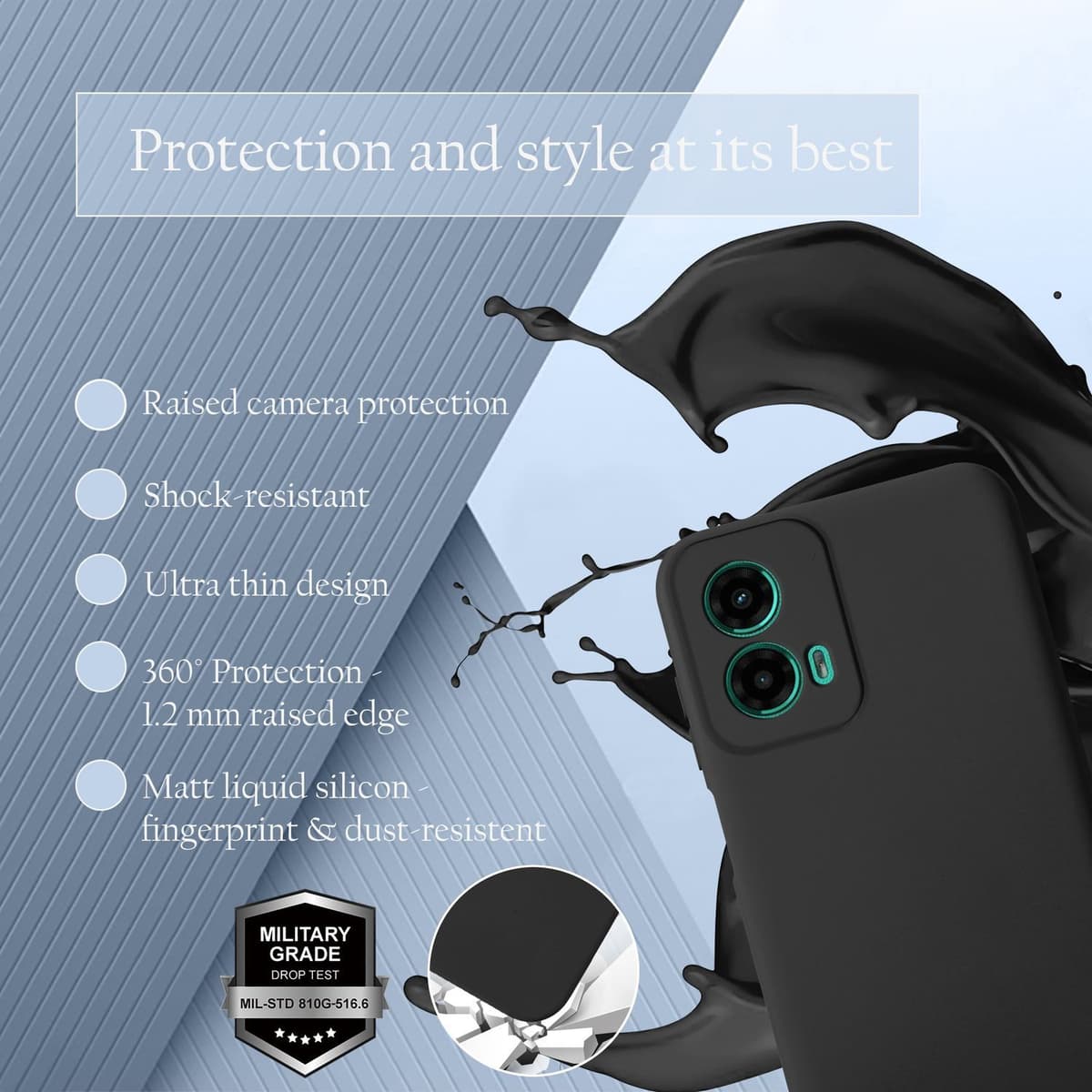 Motorola Moto G45 deksel case cover (svart) - Elkjøp