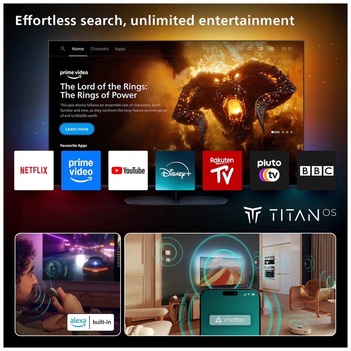 Philips 75” PUS8500 4K QLED Smart TV (2025) - Elgiganten - Elgiganten