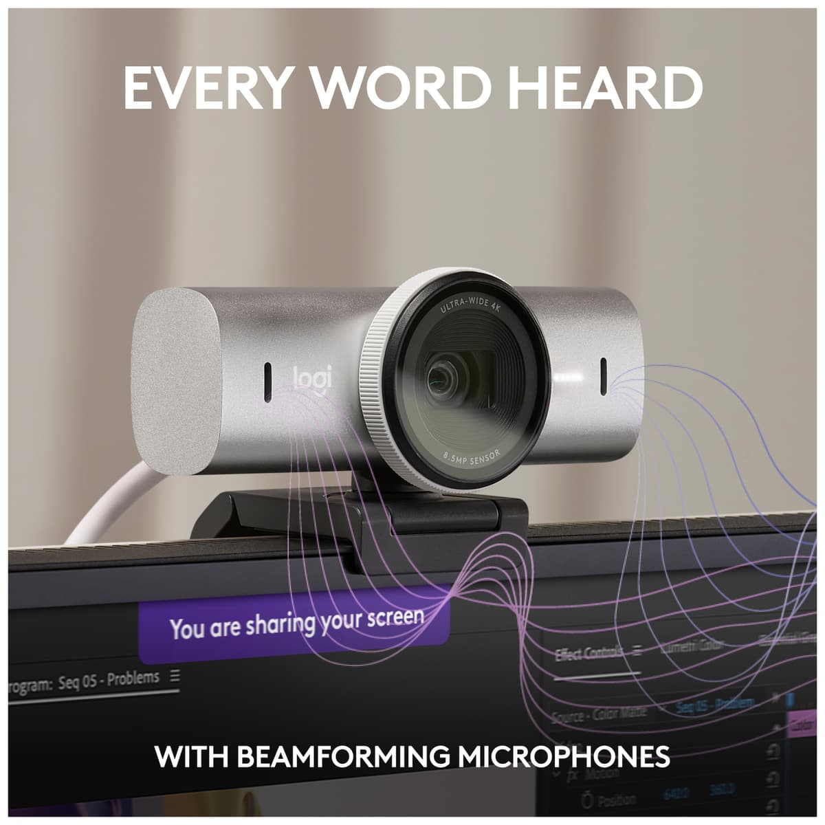 Logitech MX Brio webkamera (Pale Grey) - Elkjøp