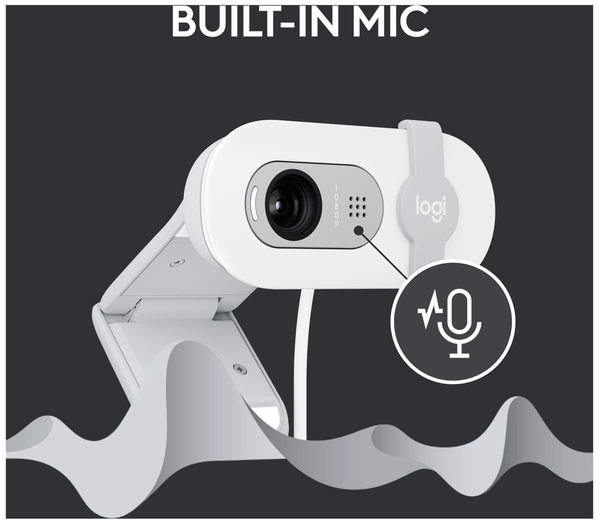 Logitech Brio 100 FullHD webkamera (Off-White) - Elkjøp