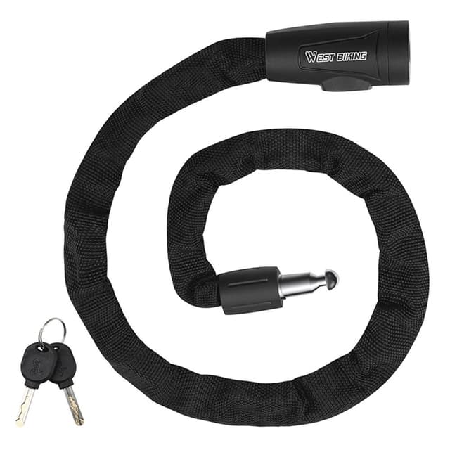WEST BIKING Sykkel El-sykkel Moped Stållås Sykkellås Kjedelås 70cm ...