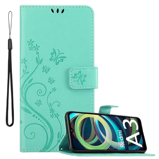 Xiaomi RedMi A3 / A3X Pungetui Cover Blomster (Turkis) | Elgiganten ...