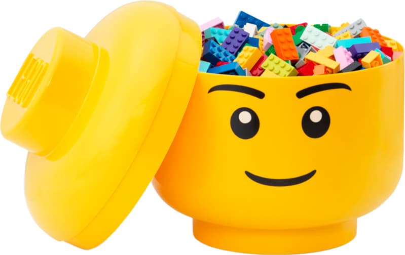 LEGO stor förvaringslåda (Boy Head, gul) - Elgiganten