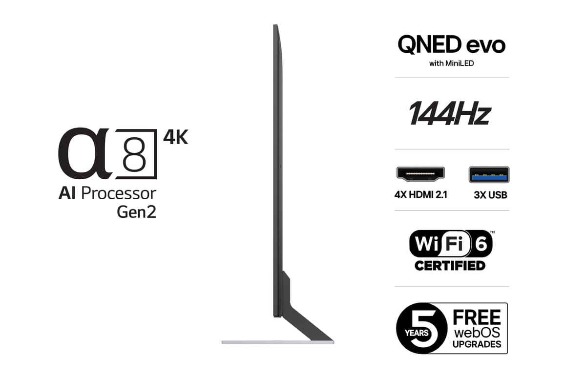 LG 86" QNED 85 4K QNED Edge MiniLED TV (2025) - Elkjøp | Elkjøp
