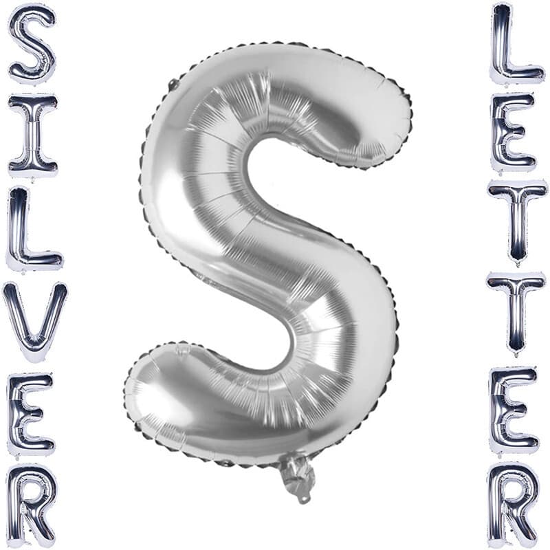 Bokstavballong 53 cm, bokstav S - sølv - Elkjøp | Elkjøp