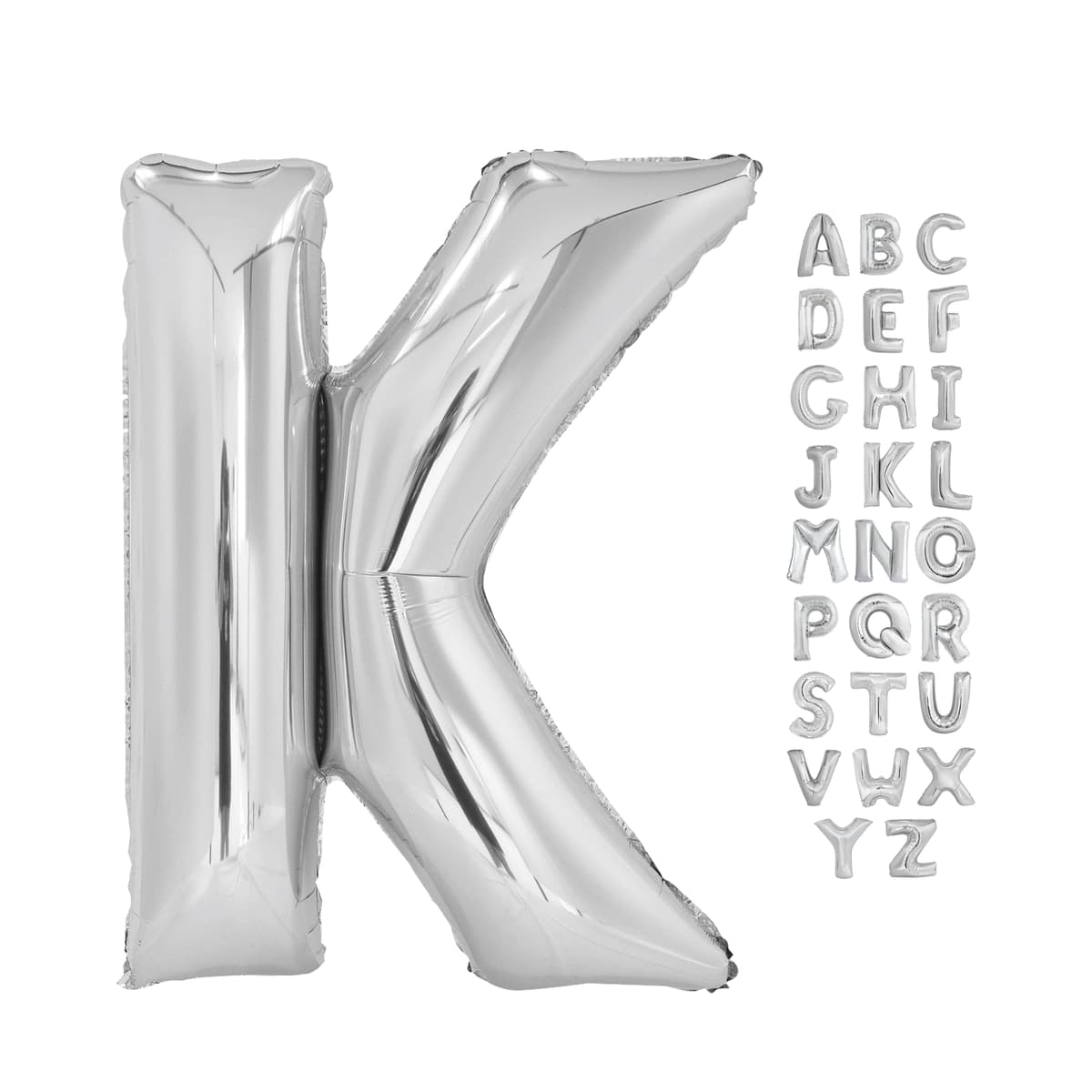 Bokstavballong 53 cm, bokstav K - sølv - Elkjøp | Elkjøp