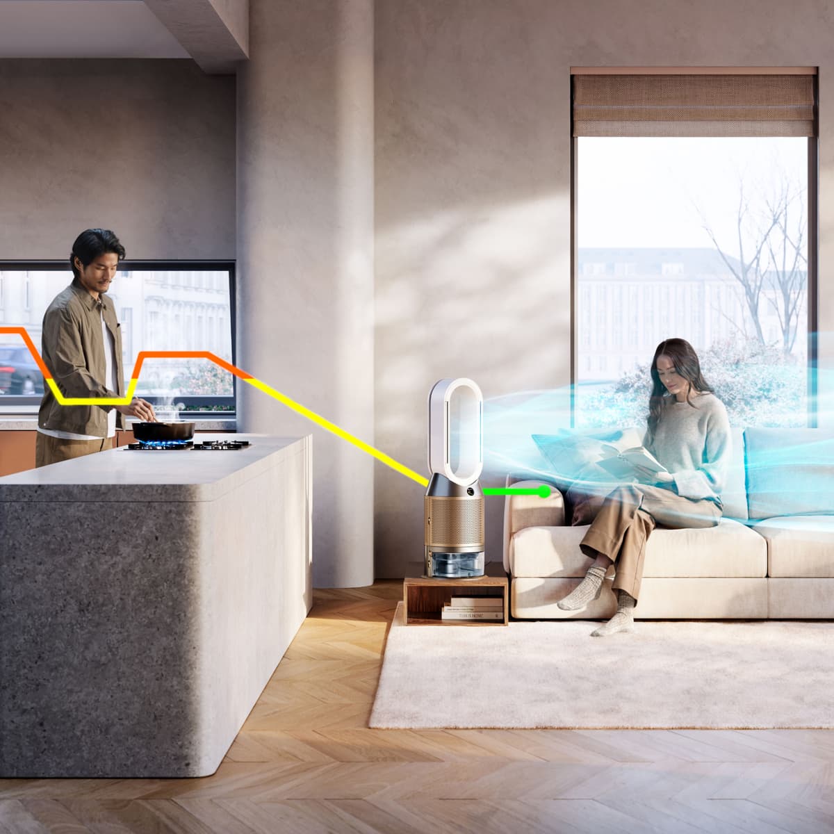 Dyson PH2 De-Nox luftrenare 545007-01 (vit/guld) - Elgiganten - Elgiganten