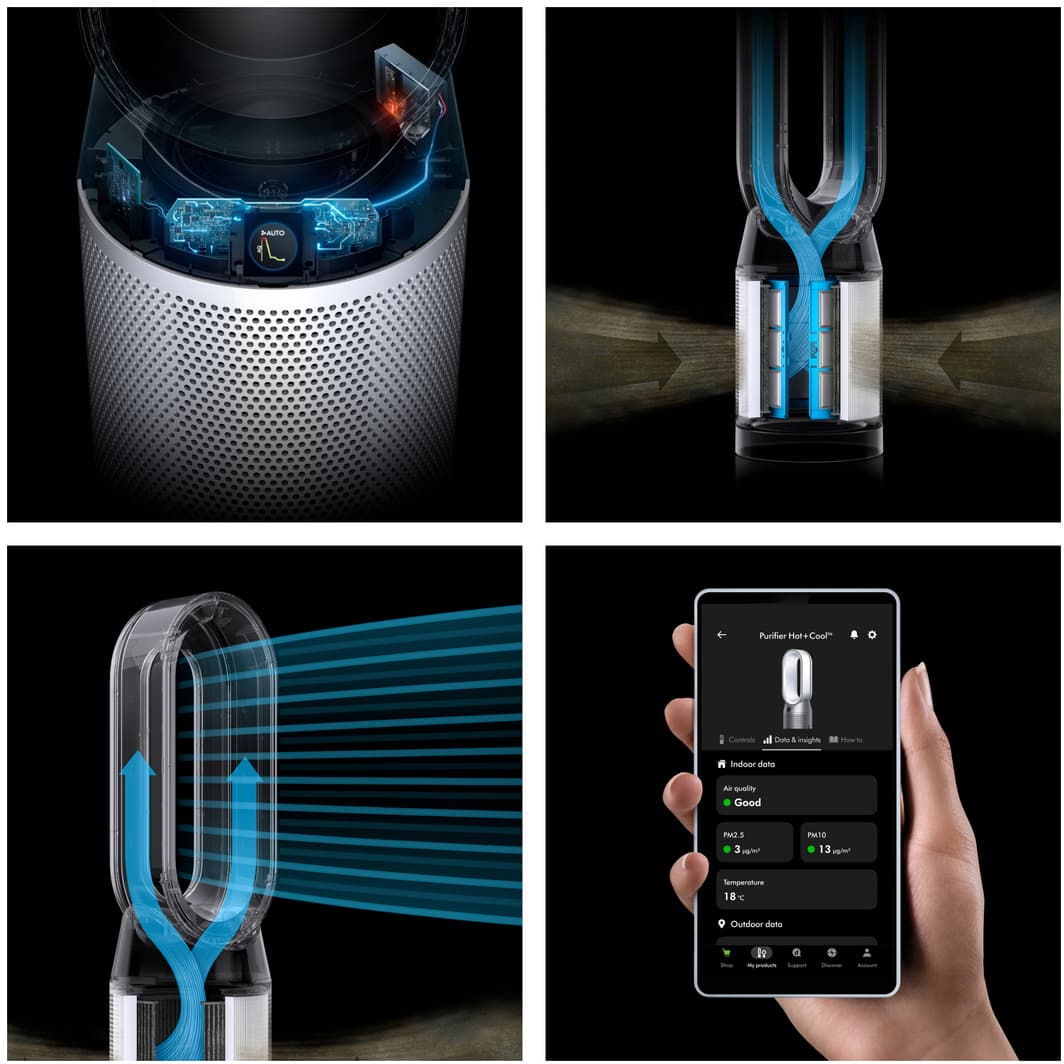 Dyson Hot + Cool HP1 luftrenser 544826-01 (hvit/sølv) - Elkjøp | Elkjøp