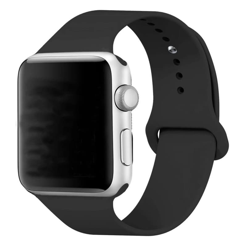 Silikonarmbånd kompatibelt med Apple Watch, 42/44/45 mm, svart - Elkjøp ...