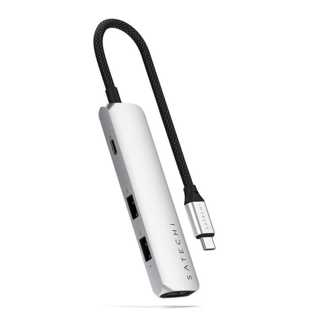 Satechi 4-i-1 HUBB USB-C Slim Multiport Adapter 4K - Silver - Elgiganten