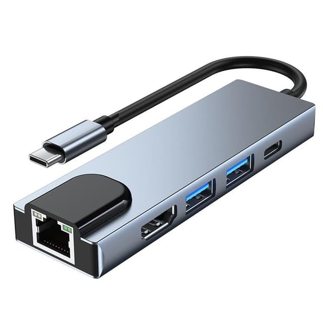 Tech-Protect V3-Hub Adapter 5in1 - Grå - Elgiganten