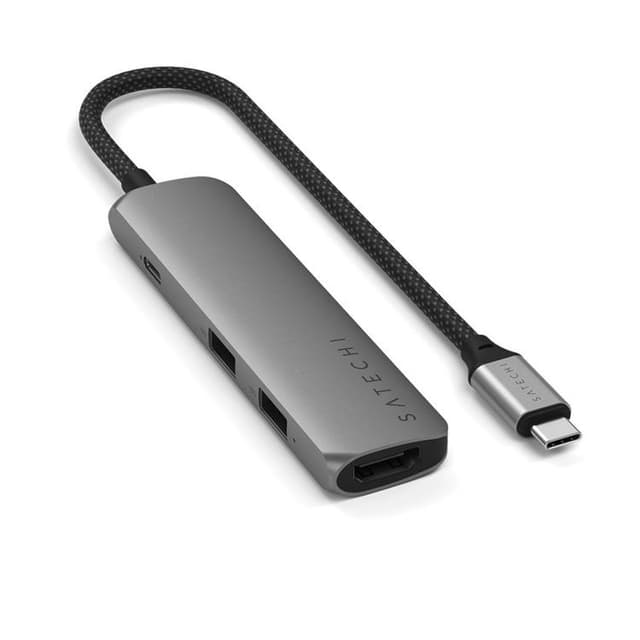 Satechi 4-i-1 HUBB USB-C Slim Multiport Adapter 4K - Rymdgrå - Elgiganten
