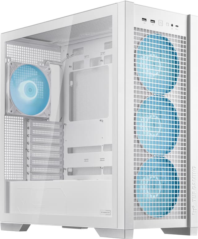 Asus TUF Gaming GT302 TG ARGB PC-kabinett (hvit) - Elkjøp