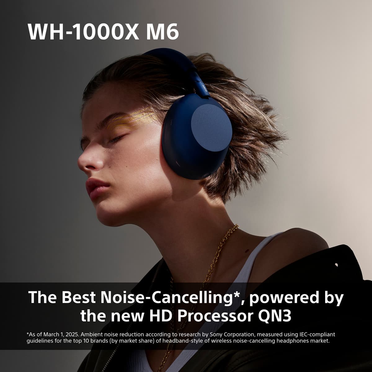 Sony WH-1000XM6 trådløse around-ear hodetelefoner (midnight blue) - Elkjøp | Elkjøp
