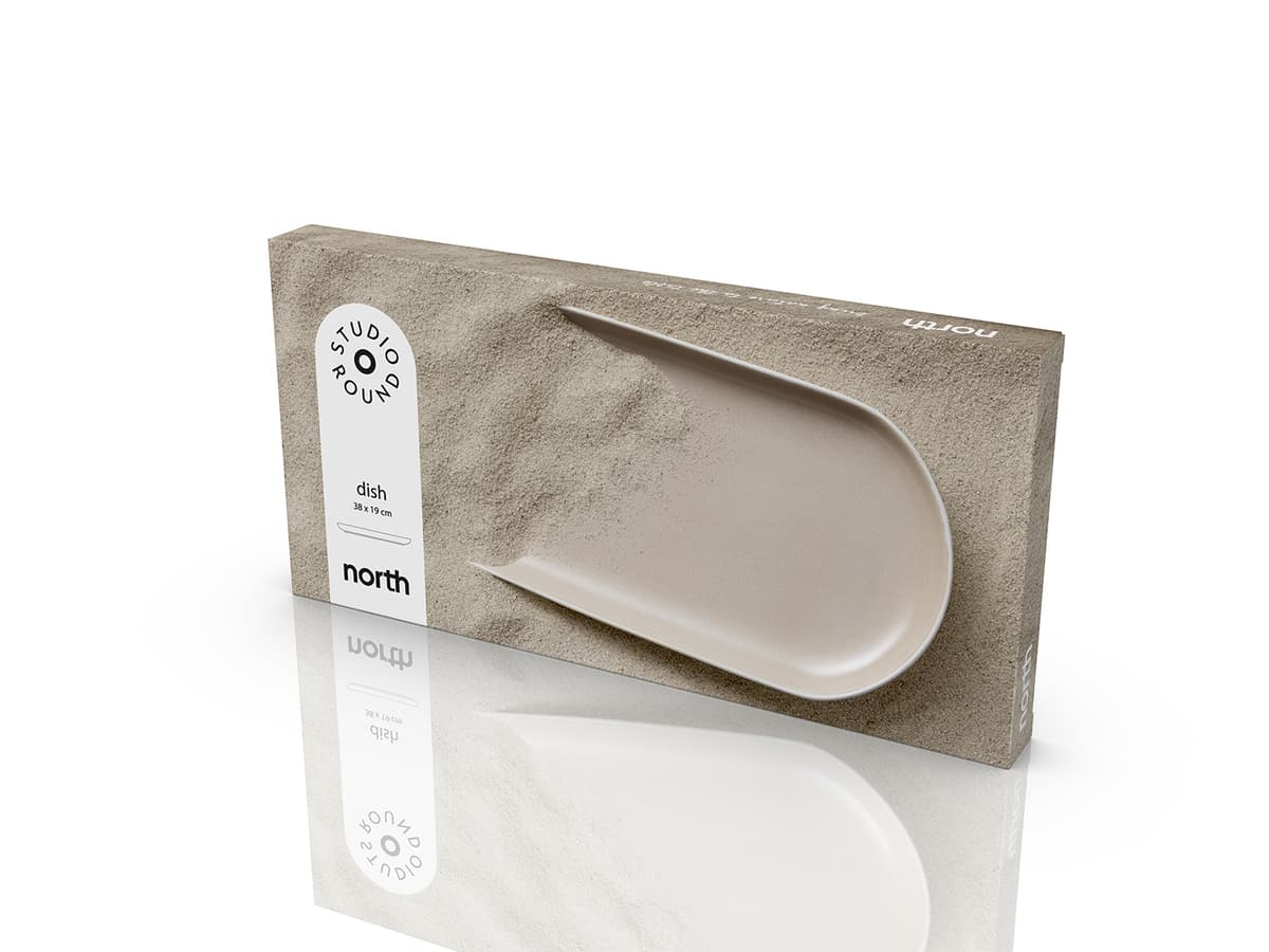 Studio Round Serveringsfat Matte white/Matte sand - Elkjøp