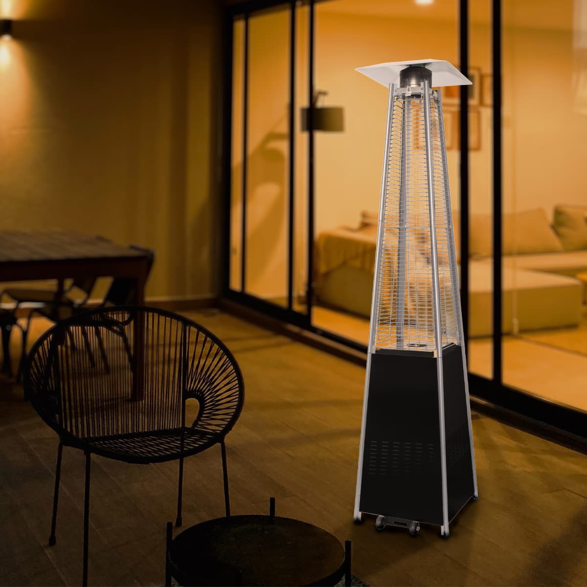 Fornorth Terrassevarmer Pyramid 13kW gassdrevet, svart - Elkjøp | Elkjøp