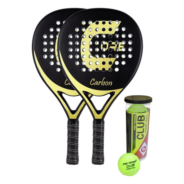 Core padelracket Carbon set, 2 racketar och bollar - Elgiganten