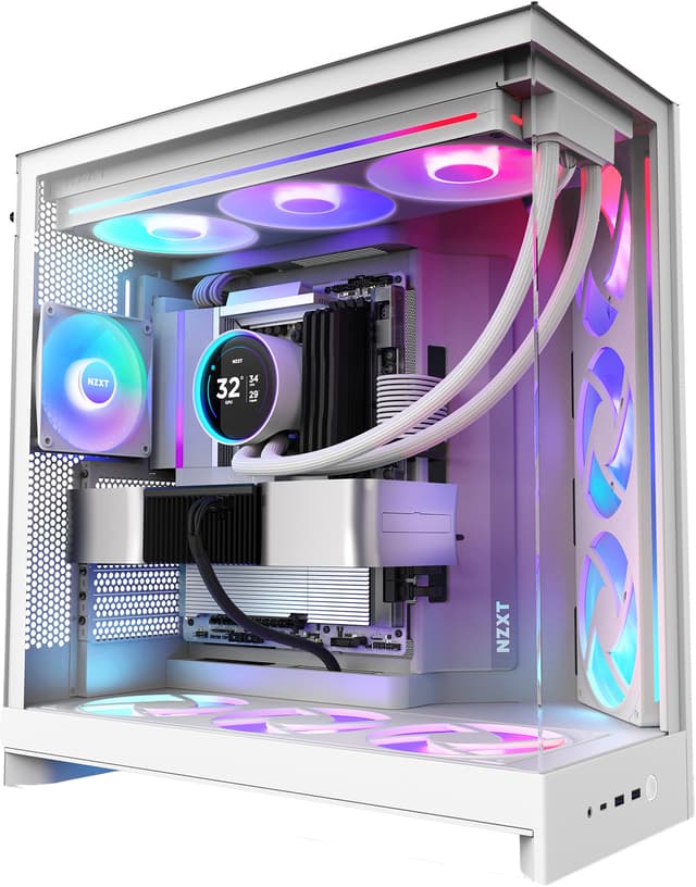 NZXT H9 Flow RGB 2025 PC-kotelo (valkoinen) - Gigantti verkkokauppa