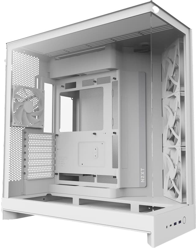 NZXT H9 Flow 2025 PC-chassi (vitt) - Elgiganten - Elgiganten