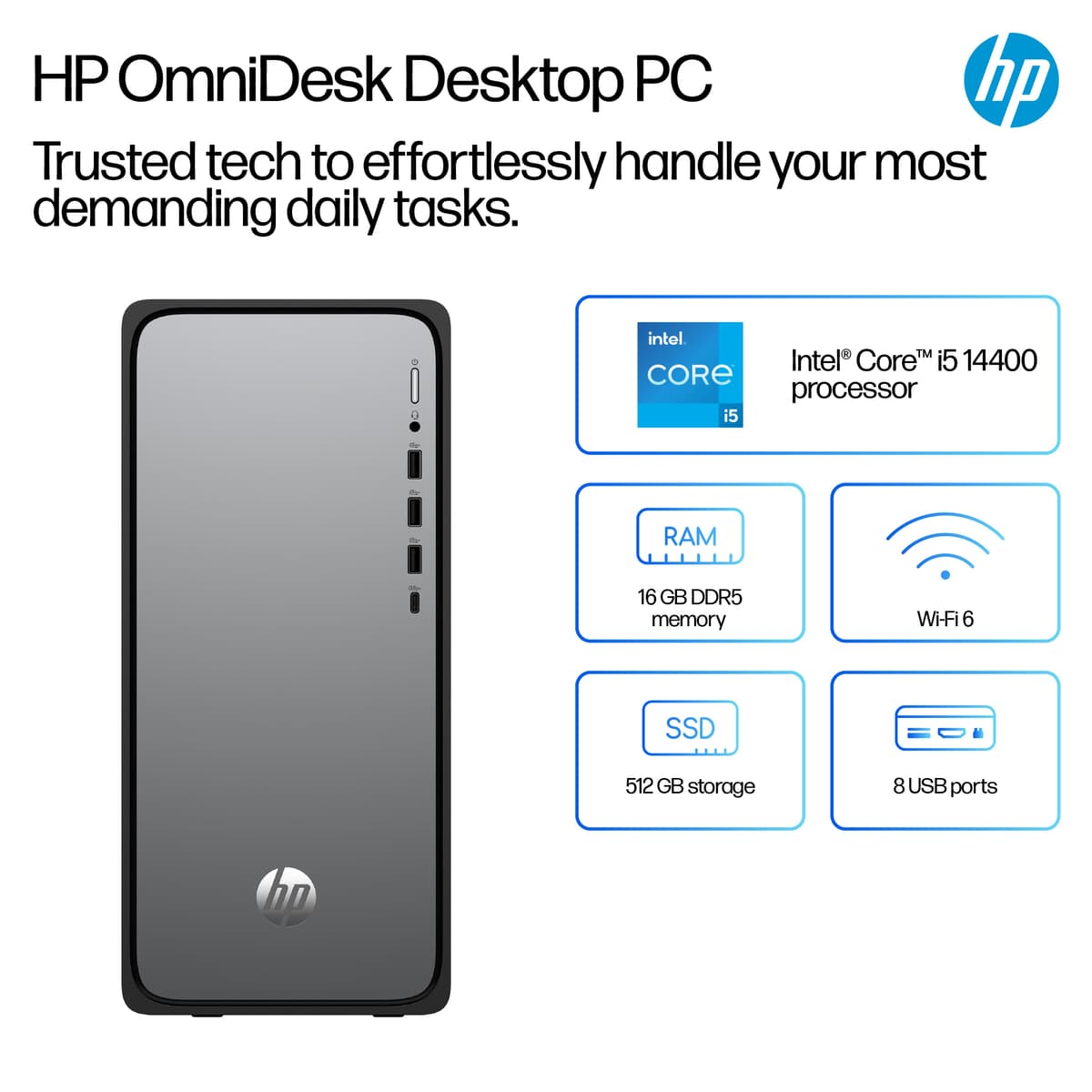 HP OmniDesk M02-0802no i5-14/16/512 stasjonær PC - Elkjøp | Elkjøp