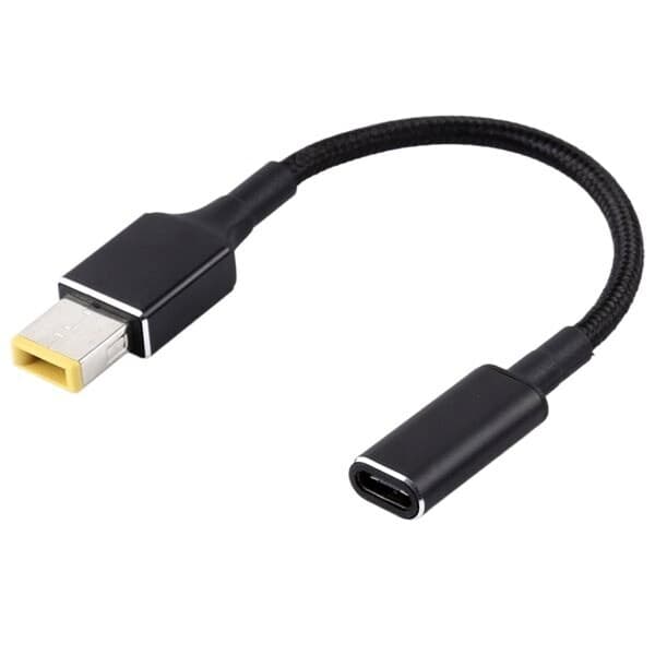 PD 100W 18.5-20V Square Pin till USB Typ-C Adapter Lenovo - Elgiganten