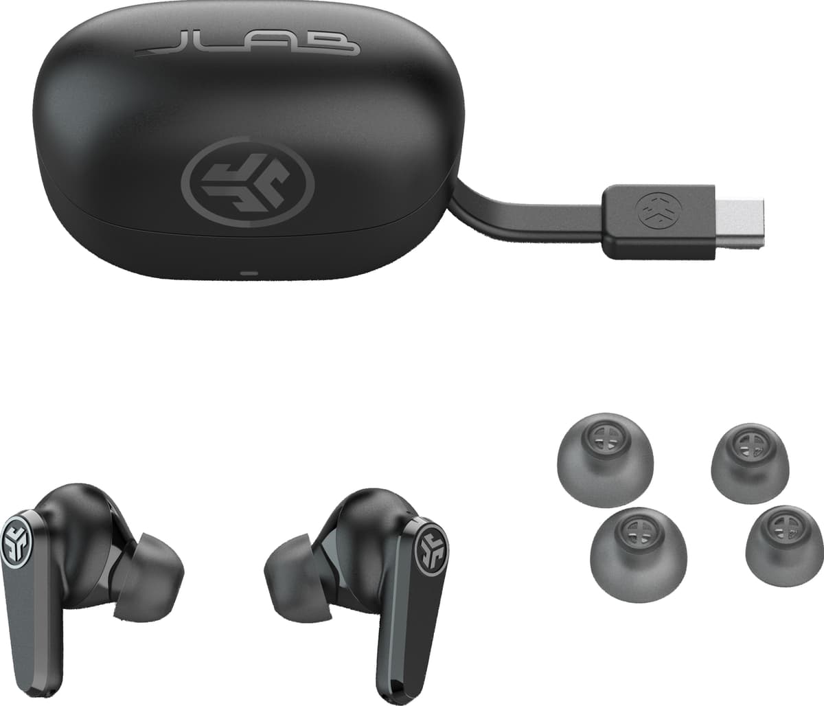 JLab Go Pods ANC trådløse in-ear hodetelefoner (sort) - Elkjøp | Elkjøp