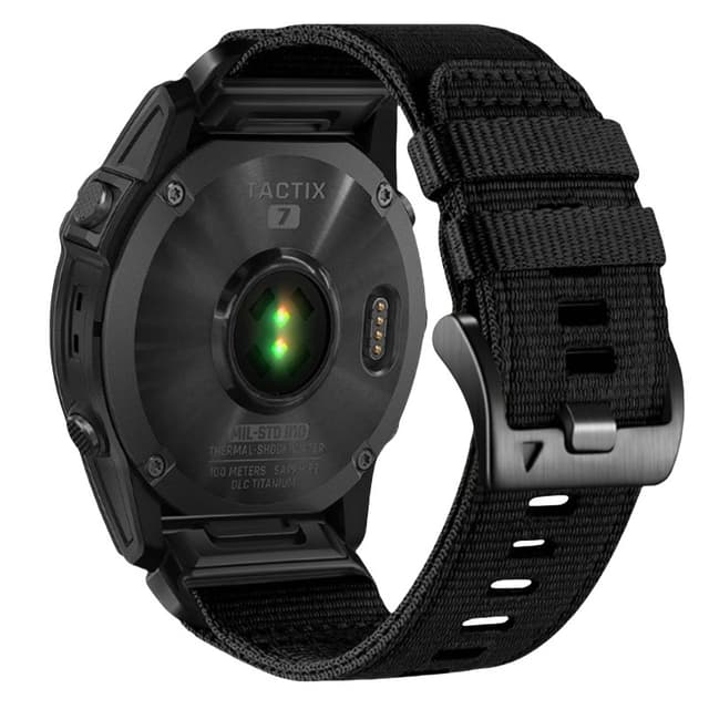 Hurtigutløser nylon klokkereim for Garmin Fenix 5X 6X 7X Tactix 7 Pro Sort 22 mm - Elkjøp | Elkjøp