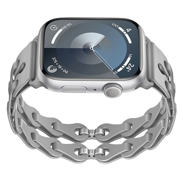 Silikoninen ranneke Apple Watch Series 1-9 & Ultra -kelloille Harmaa 20 ...