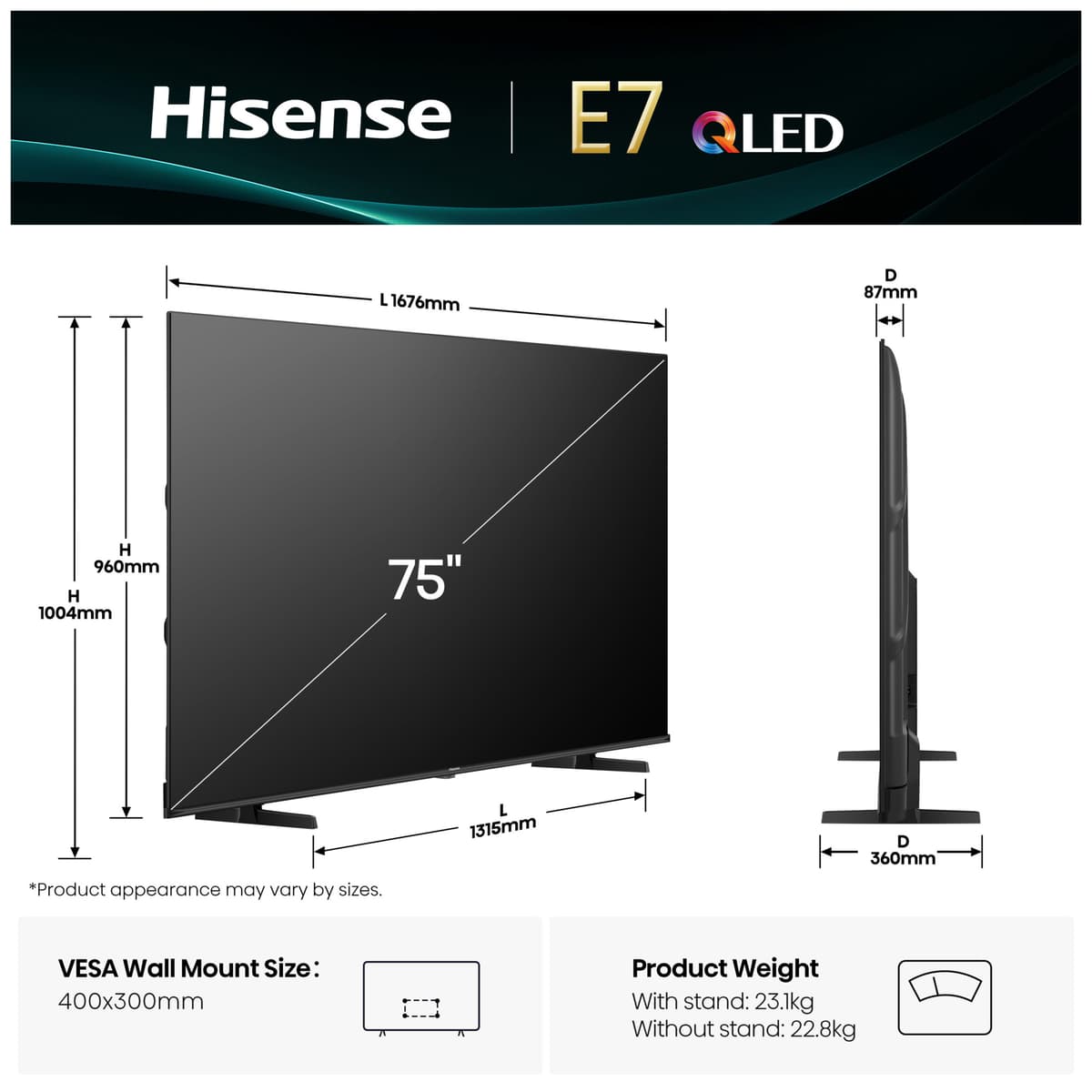 Hisense 75" E7Q 4K QLED Smart TV (2025) - Elgiganten - Elgiganten