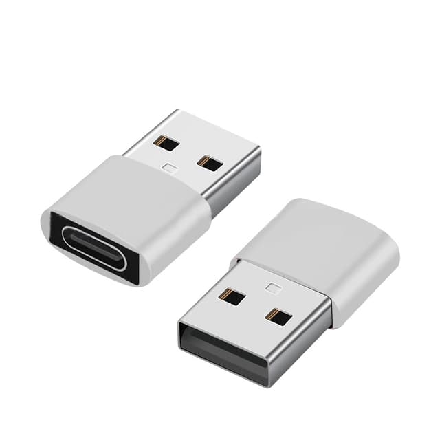 2-pack USB-C till USB-adapter för dataöverföring och laddning Silver ...