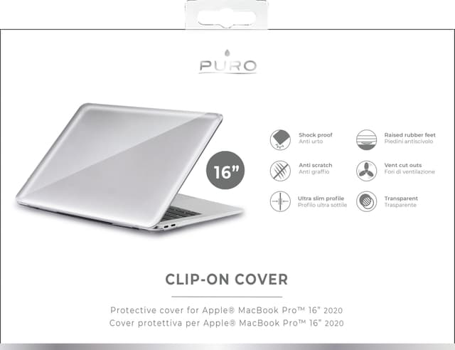 MacBook Pro 16"" 2020, CLIP ON Ridget Case, Transparent | Elgiganten ...
