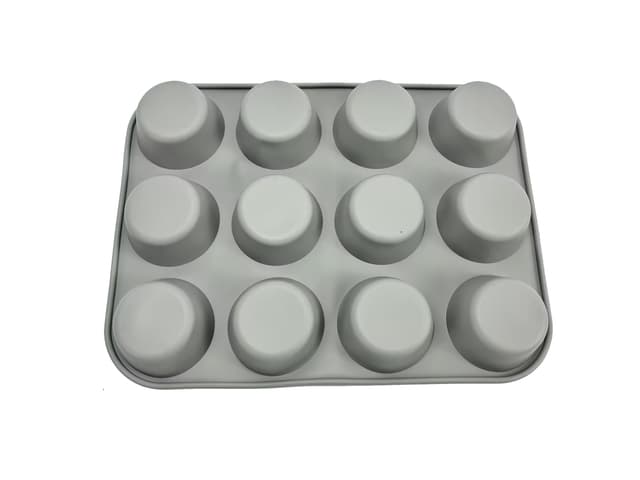 Silikone kageform - 12 kopper muffin forme Grå | Elgiganten