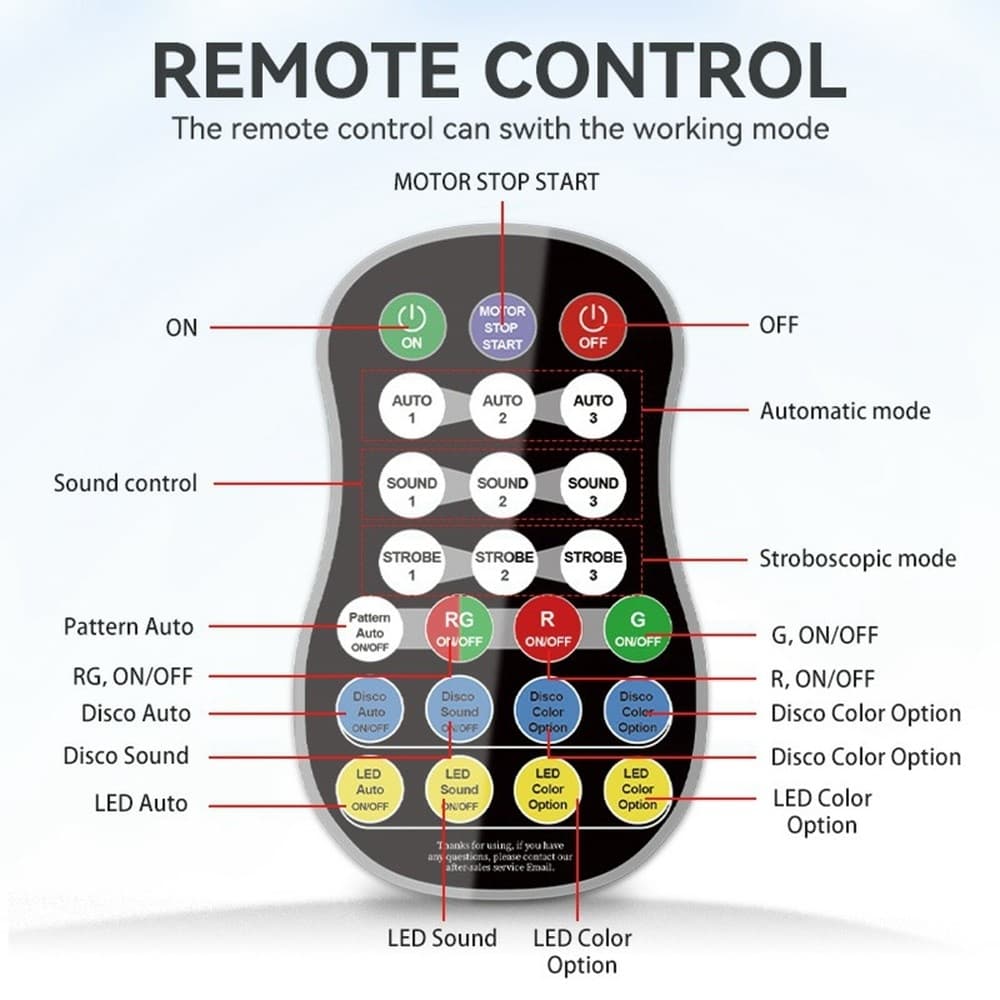 Roterende Magic Ball Laser Light RGB LED Strobe Lydaktivert ...