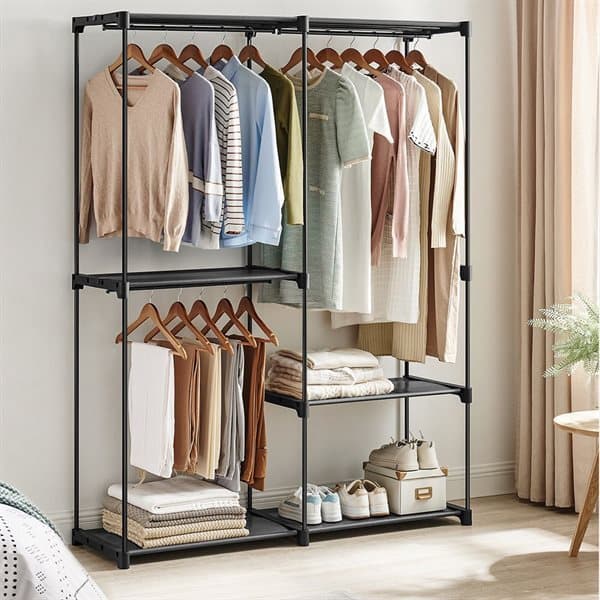 Stabilt Klesstativ med Frittstående Design - Tre Klesskinner og Tre ...