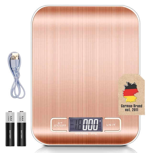 Keittiövaaka elektroninen vaaka 5 kg Vedenpitävä (rosé) - Gigantti