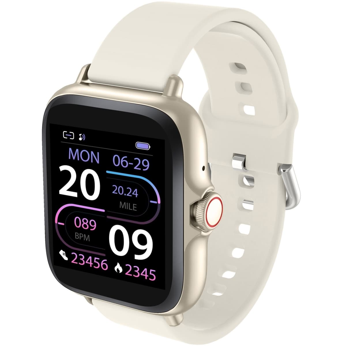 Denver SmartWatch 1,44"" display Hjärtsensor Beige - Elkjøp