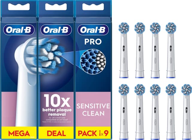 Oral-B Pro Sensitive Clean & Care tandbørstehoved 018807 (9-pak ...