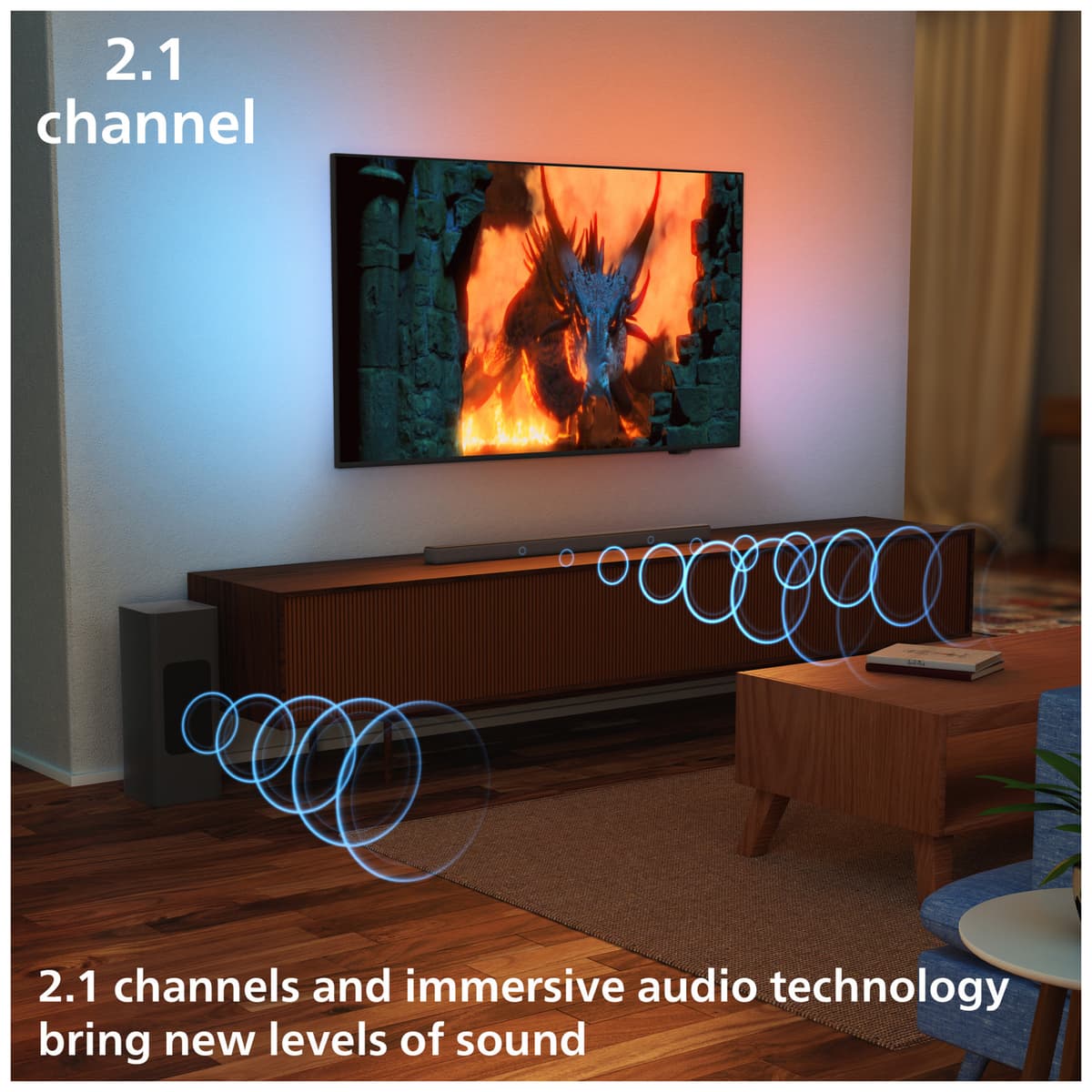 Philips TAB8200 2.1ch soundbar | Elgiganten