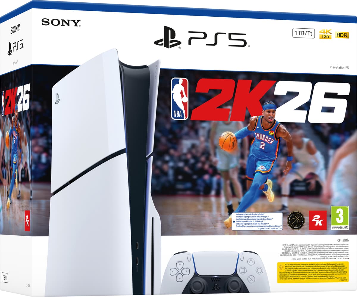 PlayStation 5 Standard Edition-spillekonsol (NBA 2K26-bundle) 1TB ...