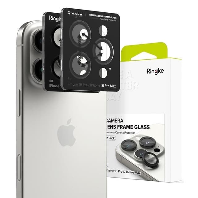 Ringke [2-pakke] iPhone 16 Pro/16 Pro Max kameralinsedæksel hærdet glas ...