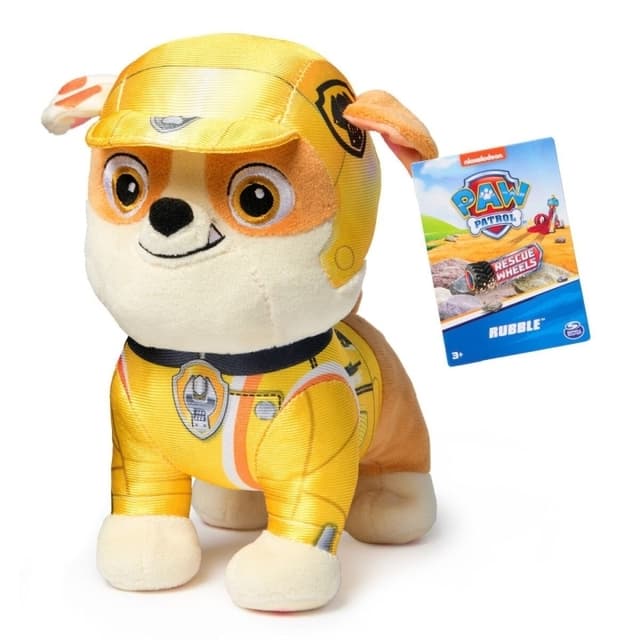 Paw Patrol Rescue Wheels - Basic plysch - Rubble (19cm) - Elgiganten
