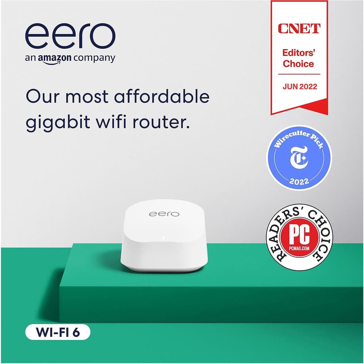 Eero 6+ AX1000 WiFi 6 mesh-router (1-pack) - Elgiganten - Elgiganten