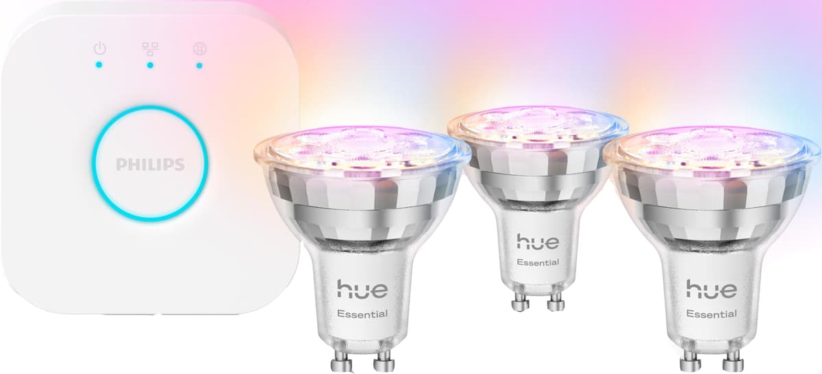 Philips Hue Essentials LED-lampa 3W GU10 (3-pack) - Elgiganten - Elgiganten
