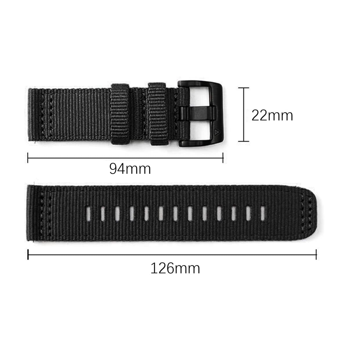 Nylon urrem til Garmin Forerunner 255/265/245 Smartwatch Sort M ...